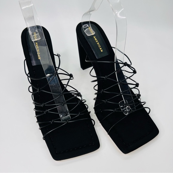 Good American | Shoes | Good American Black Knotted Strappy Neoprene ...